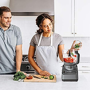 Ninja BN601 Professional Plus Food Processor, 1000 Peak Watts, 4 Functions for Chopping, Slicing, Purees & Dough with 9-Cup Processor Bowl, 3 Blades, Food Chute & Pusher, Silver