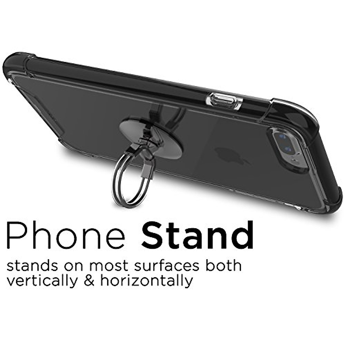 Aduro Phone Ring Holder [3-in-1] - Phone Ring, Phone Stand, Phone Car Vent Mount, Finger Grip Phone Holder for All iPhone, Samsung Galaxy (Black)