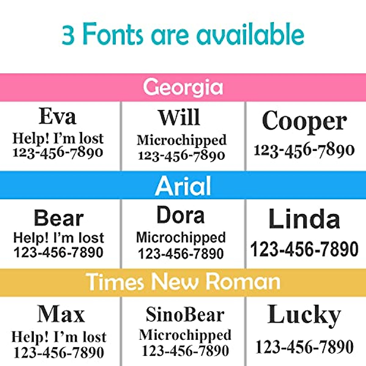 Reflective Personalized Dog Collar with Pet Name Phone Number Address for Small Medium Large Dogs Adjustable Size (XS S M L XL)