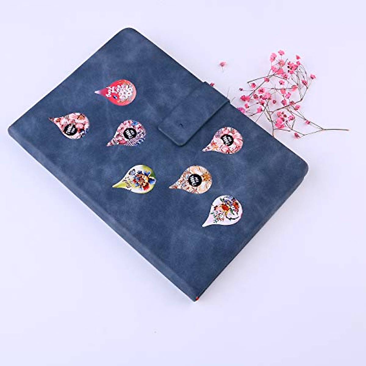 1 inch Water Drop Thank You Stickers, 500 Stickers per roll, 9 Designs in Total, 1000 Multi-Color Thank You Stickers (2 Rolls in Total)