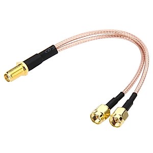 SMA Splitter Cable, Tecreddy 4G LTE Antenna Adapter Splitter Cable SMA Female to Dual SMA Male Connector Compatible with 4G LTE Wireless Router, WiFi Antenna Adapter Connector, 6 inch