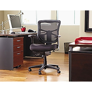 Alera ALEEL42ME10B Alera Elusion Series Mesh Mid-Back Multifunction Chair, Black