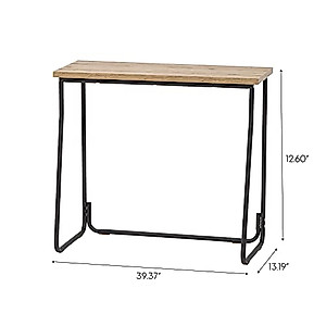 IRIS USA Modern Computer Office Desk Table with Matte Black Steel Frame, Wood