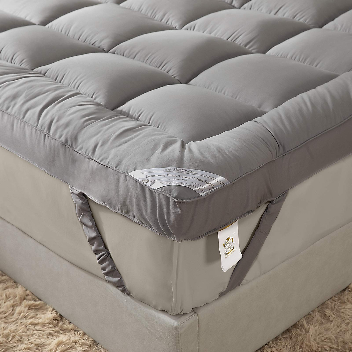 Plush Extra Thick Short Queen Mattress Topper for RV Camper(60x75 Inches), Cooling & Soft Pillow Top Mattress Topper with Cotton Cover, Overfilled Mattress Pad Cover for Firm Mattress