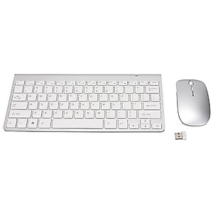 Goshyda Keyboard Mouse Combo, 1600-2400 DPI Adjustable Hot Keys Silent Ambience Stable Connection Slim Design Keyboard for Work Study Gaming