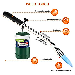 Grill Torch Charcoal Starter,BBQ Torch,30,000BTU,Grill Gun Propane Torch,Self Igniting with Flame Control Valve and Ergonomic Anti-slip Handle(Fuel Not Included)