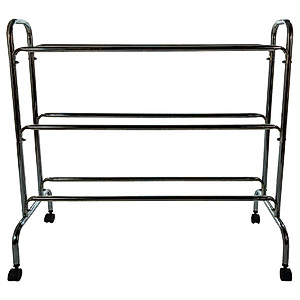 Champion Sports Three Tier Basketball Storage Cart Rack, 12 Ball Capacity (Silver)
