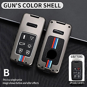 SANRILY Luminous 6 Button Key Fob Cover Case Fit for Volvo 2017 2018 S60 S80 V40 V60 V70 XC60 XC70 Keyless with Keychain Black