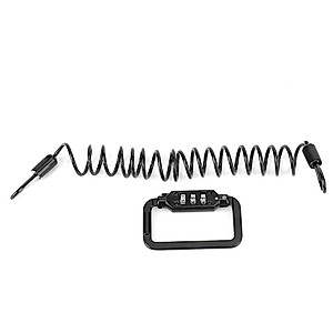 Jerliflyer Bike Helmet Lock, Telescopic Motorcycle Scooter Bike Helmet Lock 3 Digit Password Lightweight Alloy Cable Helmet Lock for Outdoors, Traveling