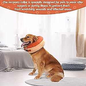 BINGPET Dog Inflatable Cone Collar, Soft Cone Collar for Dogs Cats, Washable Protective Recovery Collar for Large Medium Small Dogs, Adjustable Pet Recovery Cone After Surgery