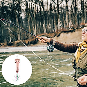 NUOBESTY Fishing Tackle 1 Pc Simulation Metal Fishing Bait Lifelike Lures Fishing Bait with Hooks Artificial Water Lures Fishing Tool Bait Treble Hook Swimbaits Hook Freshwater Zinc Alloy