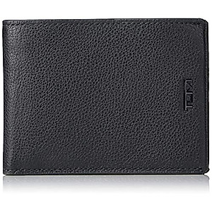 TUMI Nassau Double Billfold Wallet - Leather Wallet for Men with ID Window and 4 Card Pockets - Men's Wallet, Card Cases, and Money Organizers - RFID Protected Wallet - Textured Black