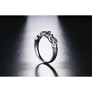 Purreen Zelda Zora's Sapphire Ring Rhodium Plated Sterling 925 Silver – 5