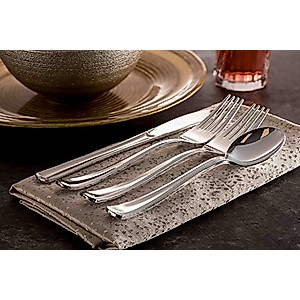 Plastic Silverware Set- Silver Flatware Set- Heavy Duty Cutlery Set - Bulk Combo Value Pack 160 count 40 Knives 80 Forks 40 Spoons Party Supplies - Tepco Settings