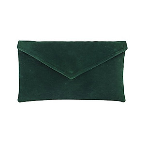 LONI Womens Neat Envelope Faux Suede Clutch Bag/Shoulder Bag