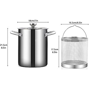 Cooking Pots,Japanese Spaghetti Pot with Basket Insert & Lid, Stainless Steel Vegetable Asparagus Spaghetti Steamer Oil Deep Fry Pan Pasta Stovetop Cooker