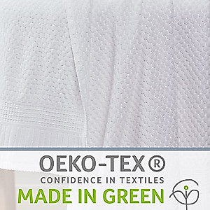 NY Loft 100% Cotton Hand Towel 6 Pack | Super Soft & Absorbent Quick-Dry Hand Towels 16" x 28" |Textured and Durable Cotton | Trinity Collection (6 Pack Hand Towel, Bright White)