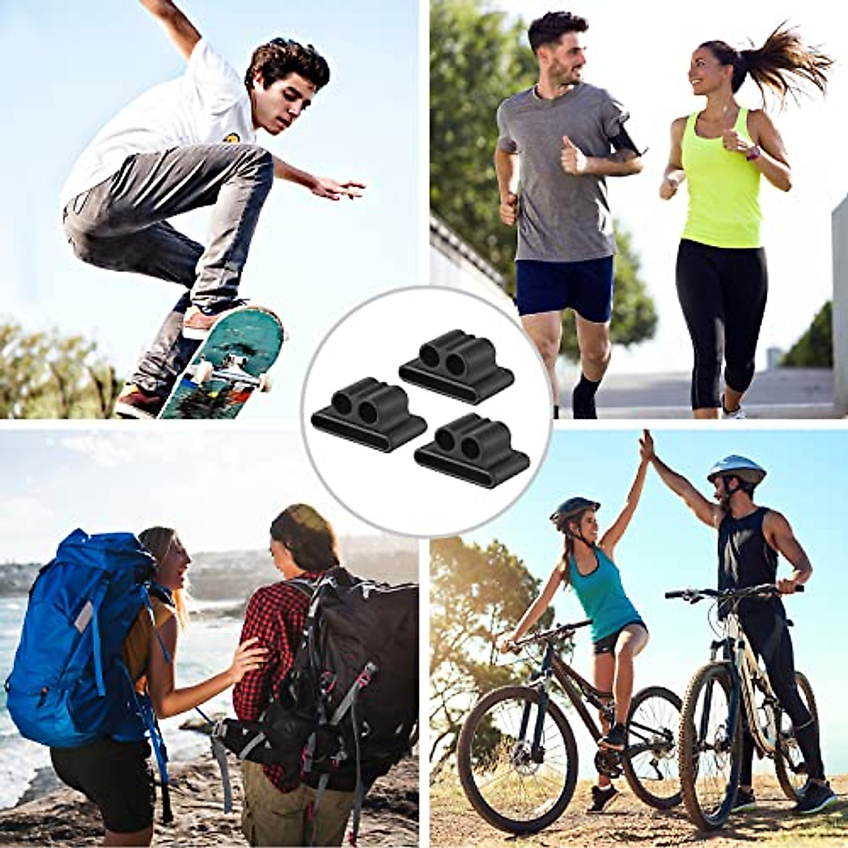 Waenerec Silicone Watch Band Holder for Airpod 1 / Airpod 2 / Airpods Pro Holder 3pcs Portable Anti-Lost Silicone for Airpods Accessories (Black)