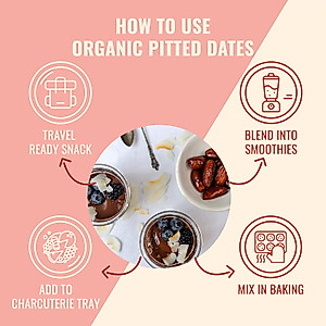 ORGANIC Pitted Dates (Deglet Nour) - Sunny Fruit 40oz Bulk Bag (2.5 lbs) | NO Added Sugars, Sulfurs or Preservatives | NON-GMO, VEGAN, HALAL & KOSHER