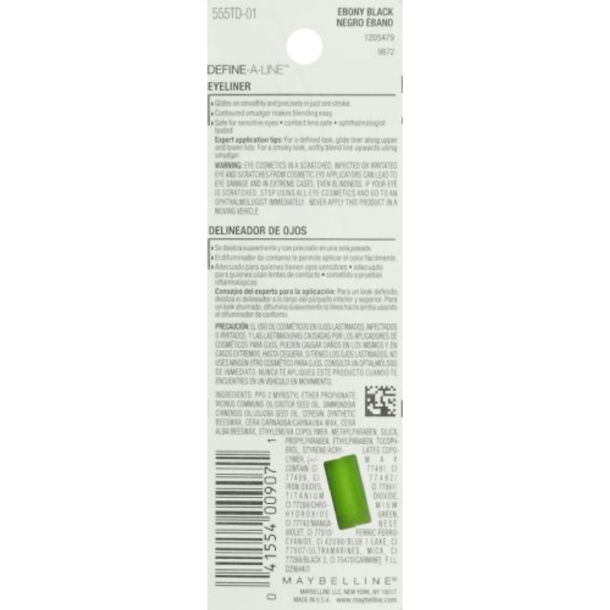 Maybelline New York Define-A-Line Eyeliner, Ebony Black, 0.01 Ounce