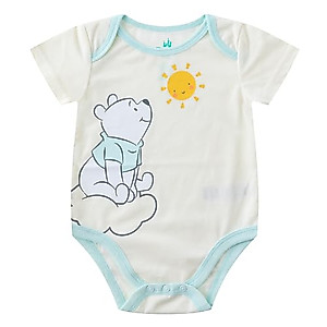 Disney Winnie the Pooh Baby Short Sleeve Bodysuit with Bib and Pants 3 Pack Set