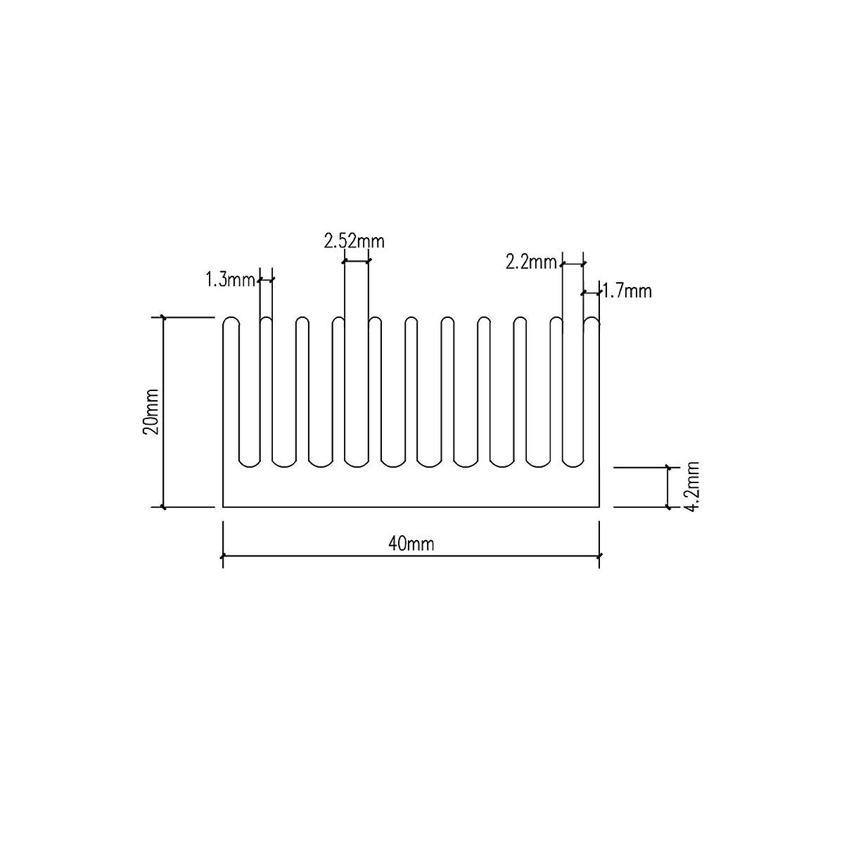 Awxlumv 4PCS Heat Sink Kit 40x40x20mm/ 1.57"x1.57"x0.79", Anodized Aluminium Heatsink Heat Sync Cooler 40mm for Cooling CPU VRM GPU Led Thermoelectric Peltier Cooler 3D Printers Stepper Motor