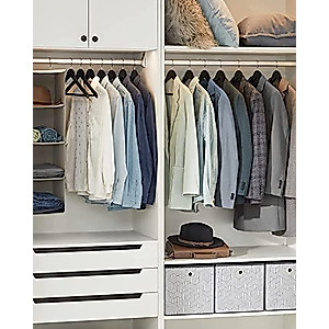 FLASHPRIX Set of 24 Black Hangers, Black Wooden Hangers, Trouser Bar and Notches for Shoulders, 360° Rotating Hook, Hangers for Jackets, Suits, Coats, Sweatshirts