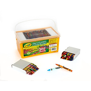 Crayola Ultimate Crayon Bucket, 200 Crayons, Duplicates of Favorite Colors, Gift for Kids