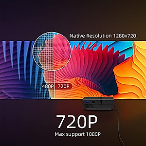 FZZDP K8 Mini LED Video Portable 1080P 150inch Home Theater Digital Projector for 3D 4K Cinema ( Color : K8 add TV Box )