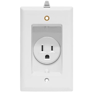 TOPGREENER Recessed Single Receptacle Outlet with Clock Hanger Hook, Tamper-Resistant, Size 1-Gang 4.48" x 2.76", 15A 125V, TG115R31, White