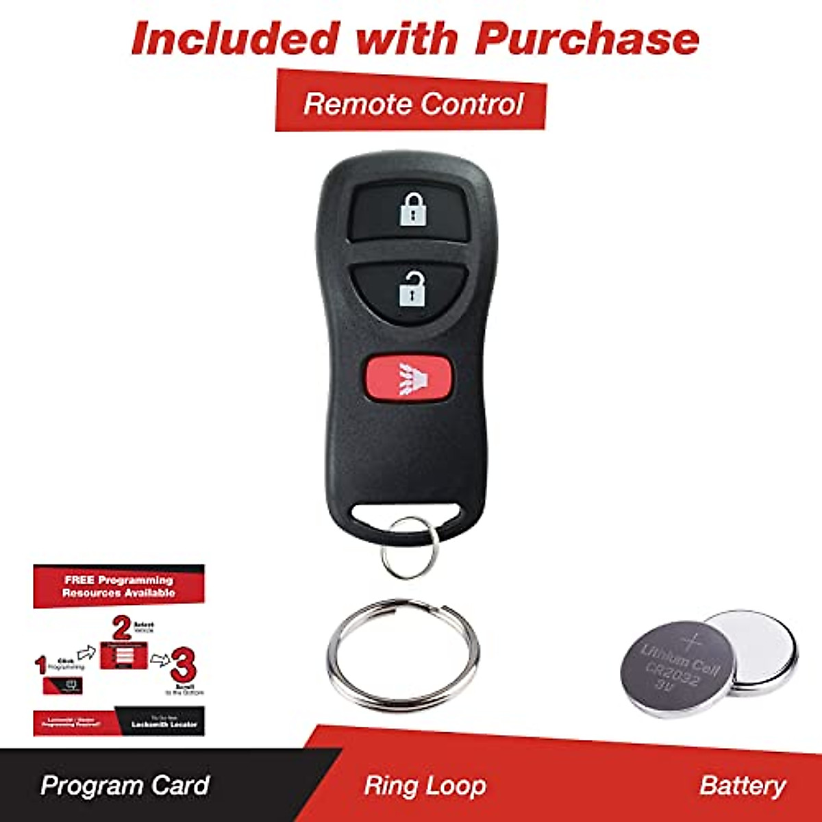 KeylessOption 2 Item Bundle 1 Key Fob Keyless Entry Remote 1 Uncut for 46 Chip Ignition Key