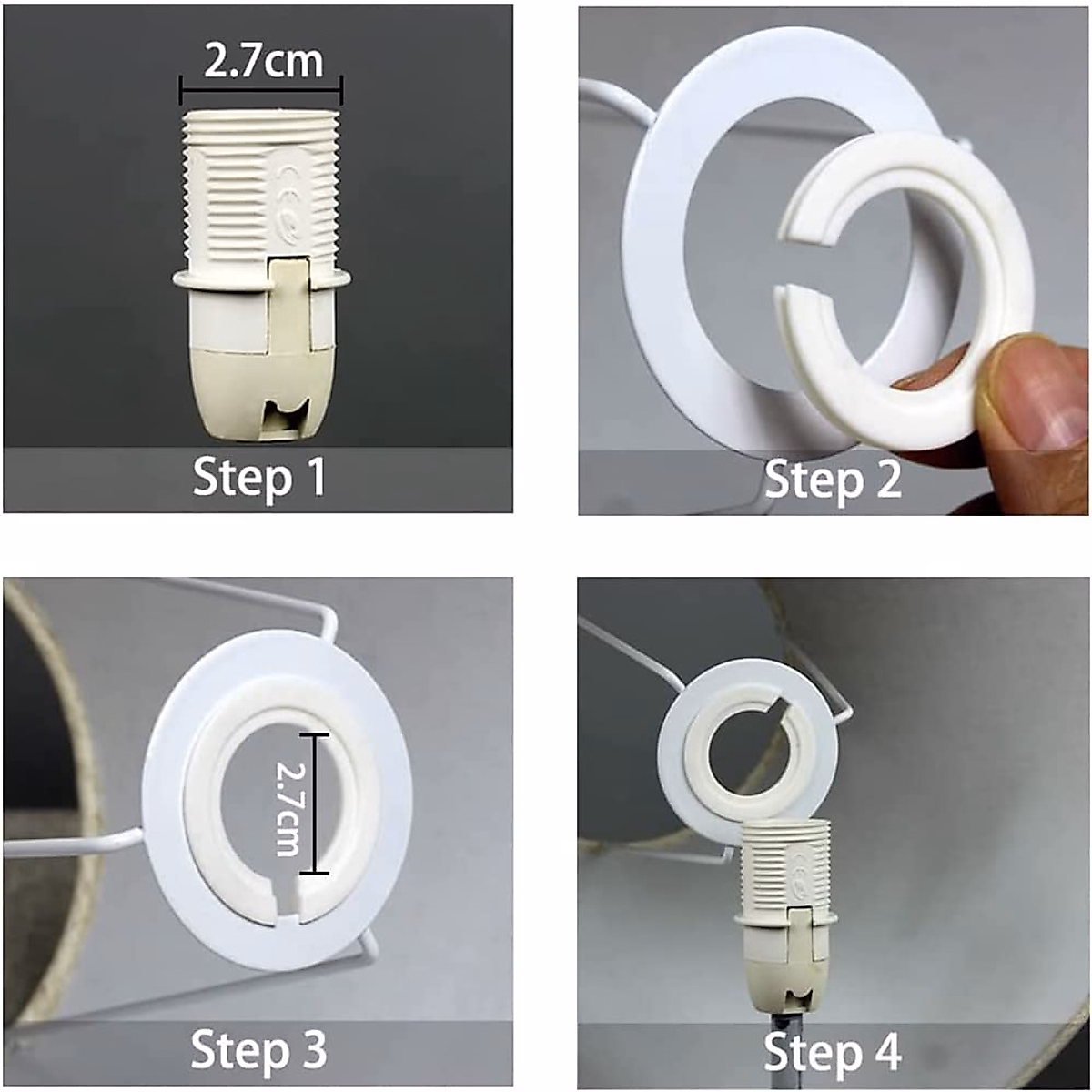 Othmro Red XLarge Lamp Shade Set of 2, 5.91 * 11.8 * 7.48 IN Drum Lampshades for Table Lamp Shades, Fabric Farmhouse Bell Lamp Shades for Table Lamps Lampshades, Lampshade for Bedroom Living Room