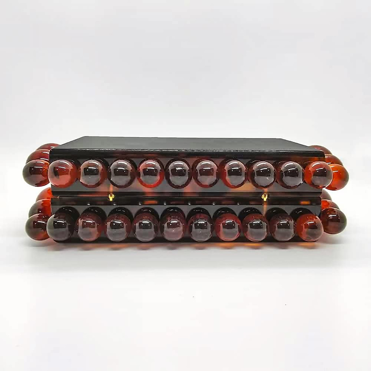 CUXVA Acrylic Clutch Purse for Women with Marbling Evening Handbag Square Box Crossbody Bag with Glitter Beads for Wedding Christmas Cocktail Party