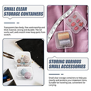COHEALI Small Containers Craft Storage Jewelry Display Box 6pcs Plastic Clear Beads Storage Containers Square Sewing Box Parts Boxes Clear Organizer Box Small Plastic Containers