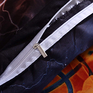 Tenghe 3D Basketball Duvet Cover Sets Fire Water Print for Teen Boys Kids Sports Bedding Sets Bed Cover 1 Duvet Cover + 1 Pillowcases(Basketball,Twin)