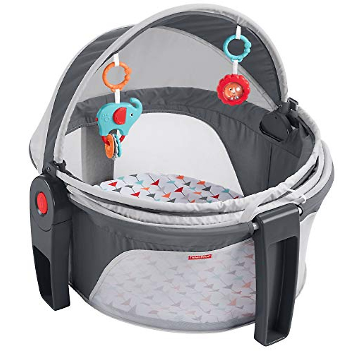 Fisher-Price Portable Bassinet and Play Space On-the-Go Baby Dome with Developmental Toys and Canopy, Arrows Away (Amazon Exclusive)