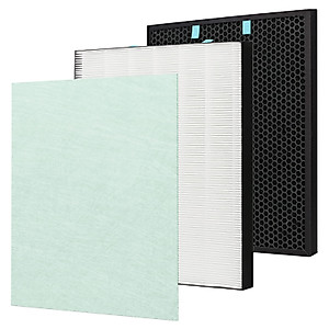 Replacement Post Filter and Carbon Pre Filter compatible for Bissell Air400, 1 Pre Filter + 1 Carbon Post Filter, Compared to Part # 2521 and 2520