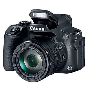 Canon Powershot SX70 20.3MP Digital Camera 65x Optical Zoom Lens 4K Video 3-inch LCD Tilt Screen (Black) + 32GB Bundle