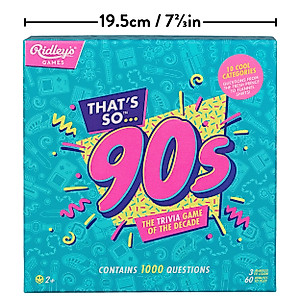 Ridley’s That’s So 90’s Trivia Card Game – Quiz Game for Kids and Adults – 2+ Players – Includes 1,000 Unique Questions – Fun Family Game – Makes a Great Gift