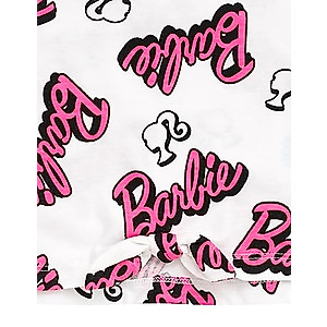 Barbie Little Girls T-Shirt and Dolphin Active Shorts Outfit Set Pink/Black 7-8