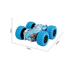 4 PCS Multicolor Double Sided Friction Powered Car Dumper Truck Rotate 360 Degrees Rotation Inertia Push and Go Cars Party Toys for 5 6 7 8 Year Old Boys Girls Kid Toddlers