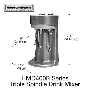Hamilton Beach HMD400 120V Triple Spindle Commercial Drink Mixer