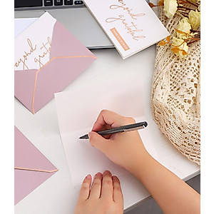 Rose Gold Beyond Grateful Thank You Cards with Envelopes - 36 PK - 4x6 Inches Bridal Shower Thank You Cards Baby Shower Baby Girl Thank You Notes for Wedding Birthday