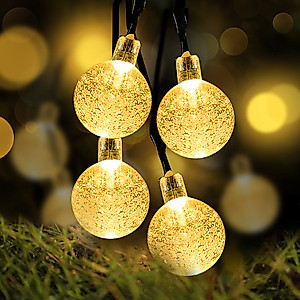 LOENDE Battery Operated String Lights Waterproof 16FT 30 LED 8 Modes Fairy Garden Globe String Lights with Timer for Christmas Tree Holiday Outdoor Indoor Patio Party Decor, Warm White (2 Pack)