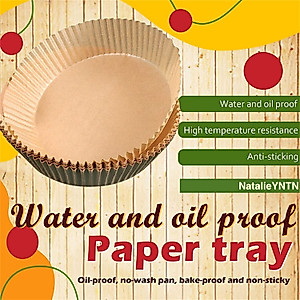 Airfryer parchment paper l Nordic unbleached Liners 9 inch [50pcs] Steamer sheets l non-stick basket mat for frying pans, crockpot, oven, baking, Steaming Made in Norway