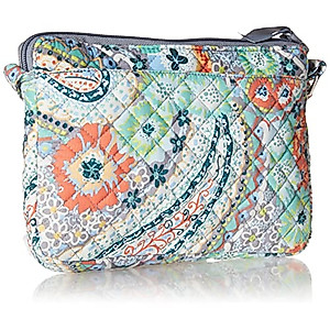 Vera Bradley Women's Cotton Little Hipster Crossbody Purse With RFID Protection, Citrus Paisley - Recycled Cotton, One Size