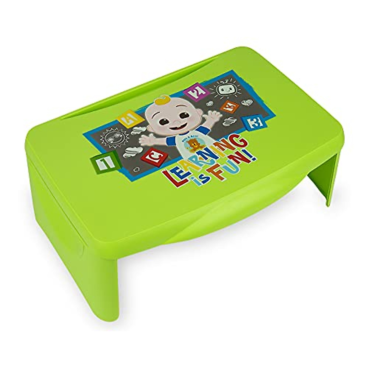 CoCoMelon Kids Lap Desk with Storage - Folding Lid and Collapsible Design - Portable for Travel or use in Bed at Home - Great for Writing, Reading or Other School Activities