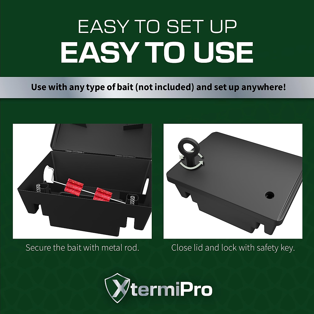 Rat & Mouse Bait Station - 2 Pack - Rat Bait Stations for Rats and Mice Outdoor/Indoor - Tamper Resistant - Child & Pet Safe Rodent Bait Station - Outside Traps for Mice - Bait Box Pest Control