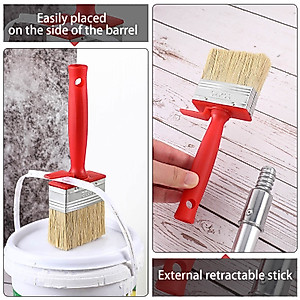 3 Pieces Deck Stain and Sealer Block Paint Brushes on Wood Heavy Duty Brush Paint Brushes for Walls Applicator for Painting Staining Decking Fence, 3 Inch, 4 Inch and 6 Inch, Set of 3 (Red)