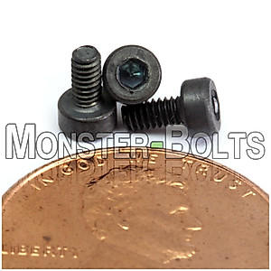 MonsterBolts - M2 x 4mm Socket Head Screws, DIN 912, Alloy Steel, Black Oxide, 20 Pack